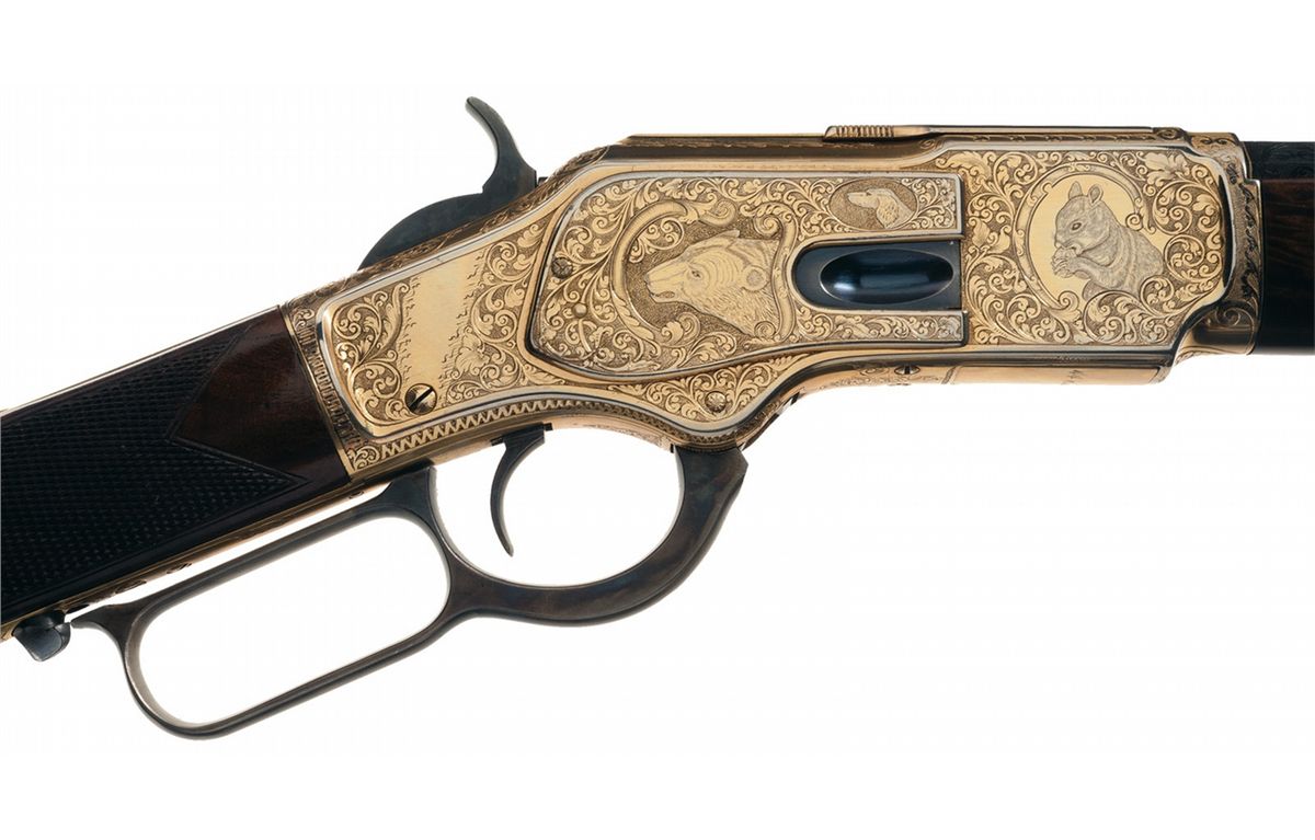 Custom Engraved Gold Inlaid One of One Thousand Marked Winchester Model ...