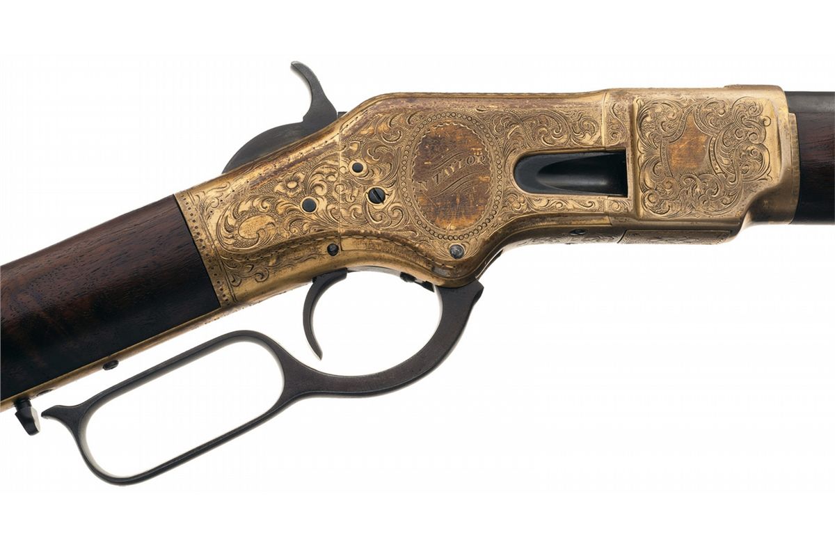 Custom Engraved and Inscribed Winchester Model 1866 Lever Action Saddle ...