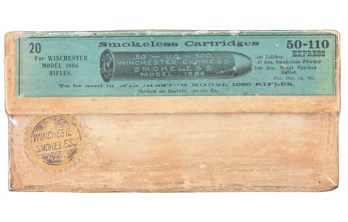 Vintage Box of Winchester 50-110-300 Express Cartridges for Model 1886 ...