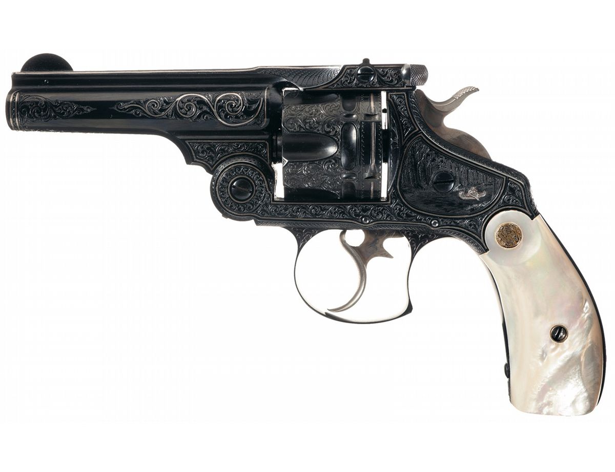Master Engraved Silver Inlaid Smith & Wesson 44 Double Action Frontier ...