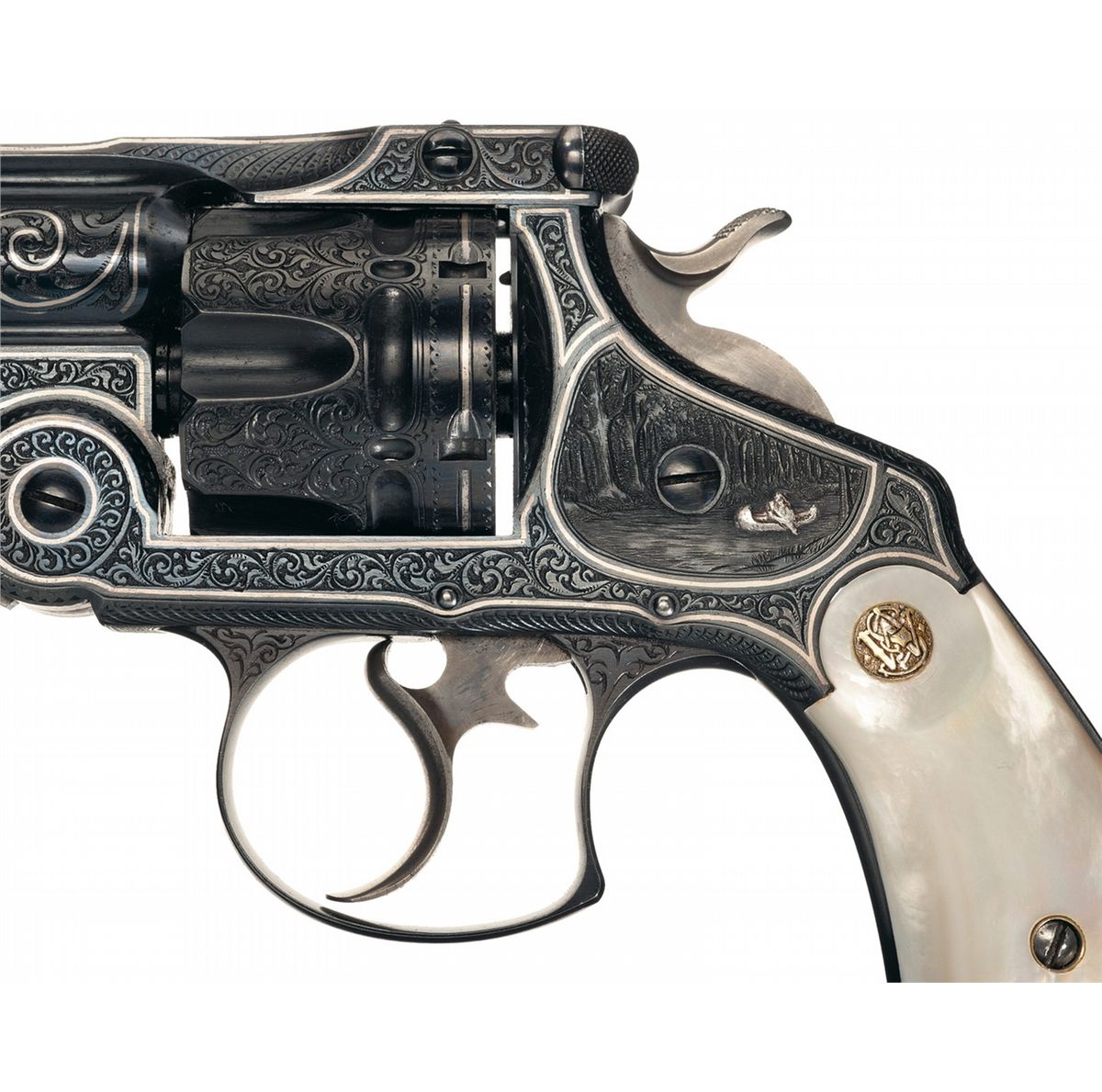 Master Engraved Silver Inlaid Smith & Wesson 44 Double Action Frontier ...
