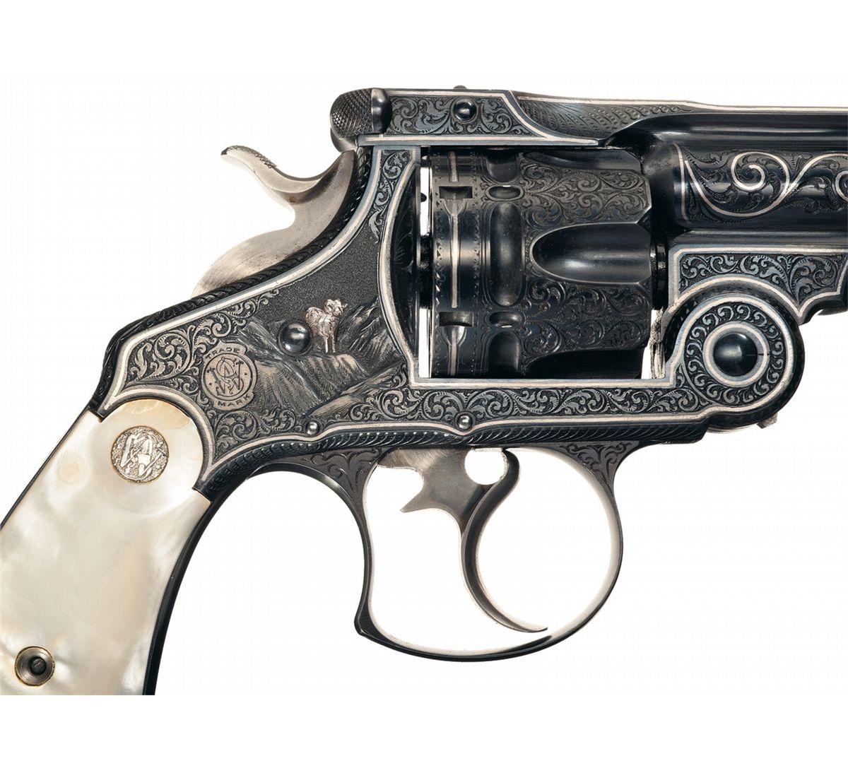 Master Engraved Silver Inlaid Smith & Wesson 44 Double Action Frontier ...