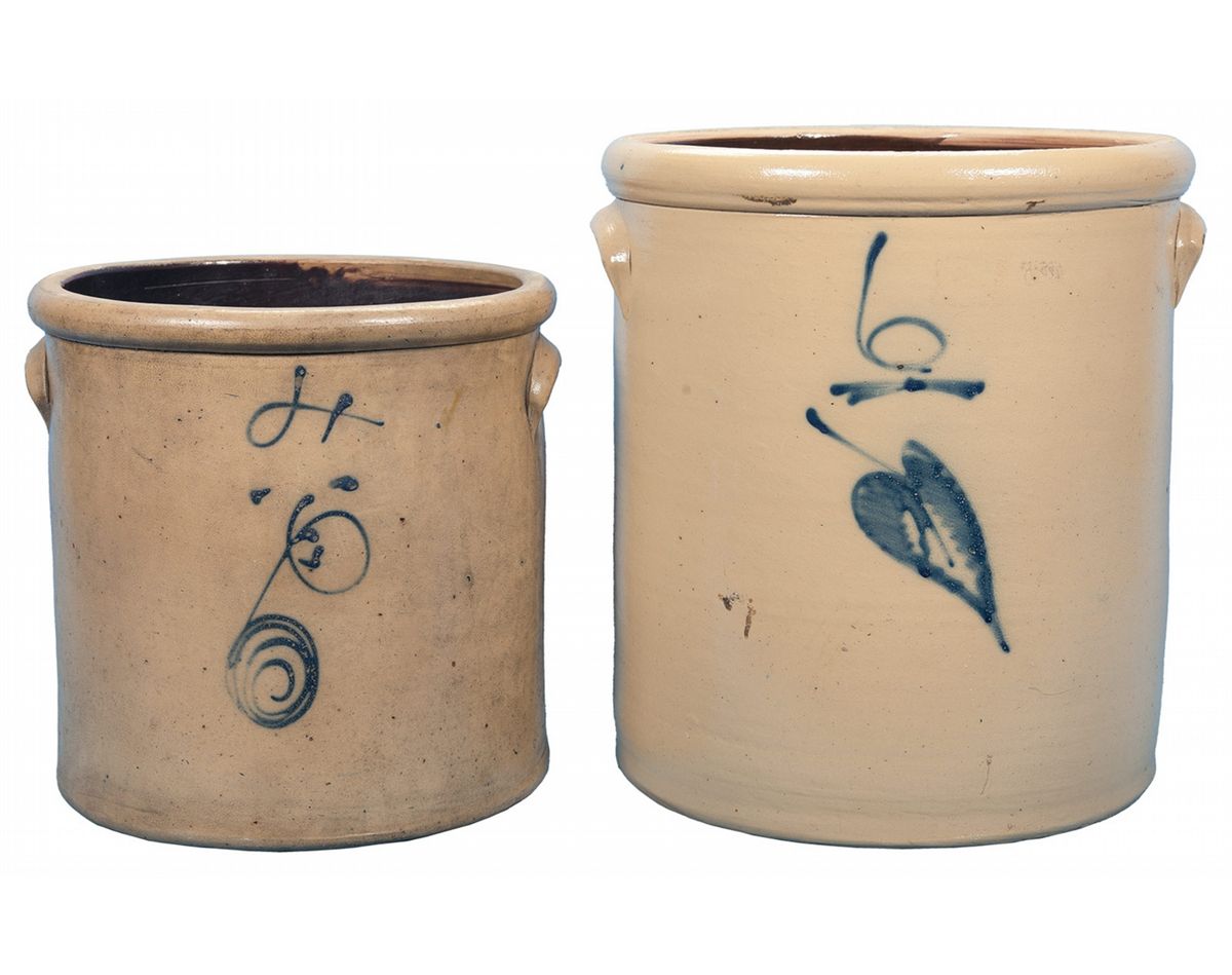 Two Salt Glazed Red Wing Crocks