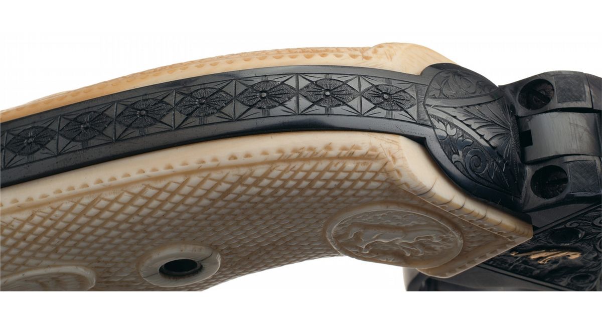 Custom Engraved Gold Inlaid Colt Single Action Army Revolver with ...