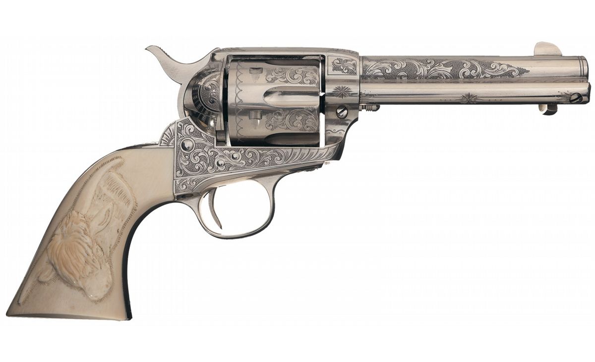 Wolfe Signed Custom Engraved Colt Single Action Army Revolver with ...