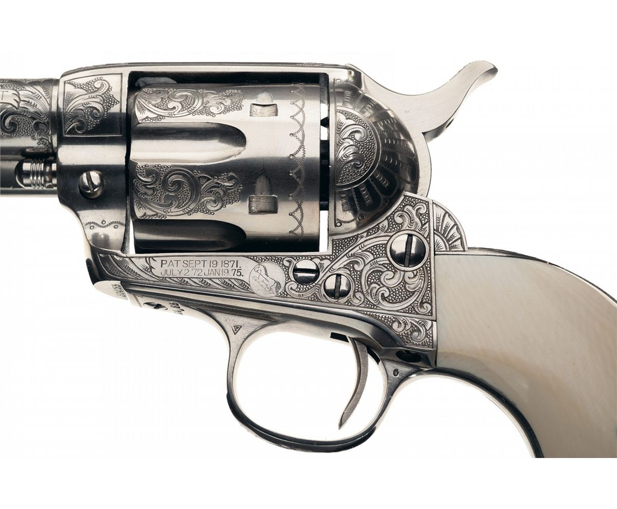 Wolfe Signed Custom Engraved Colt Single Action Army Revolver with ...