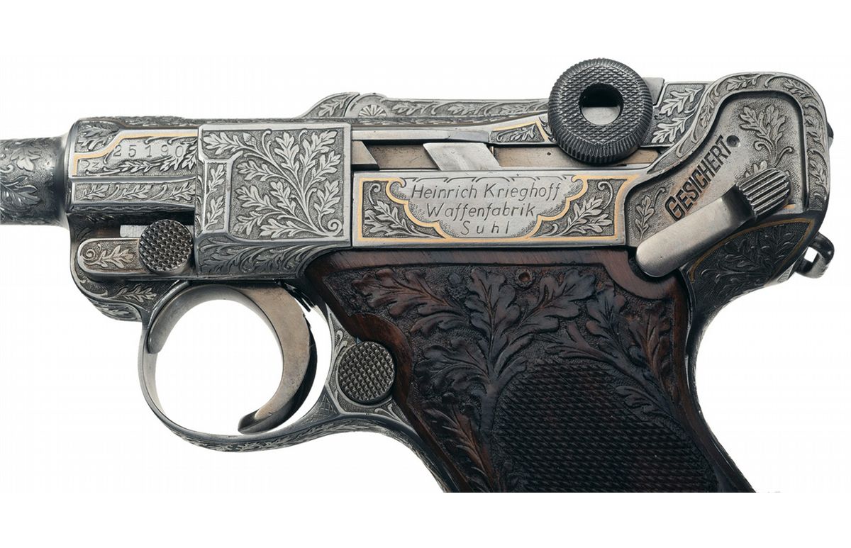 Exhibition Cased Quality Engraved Gold Inlaid Krieghoff Presentation ...