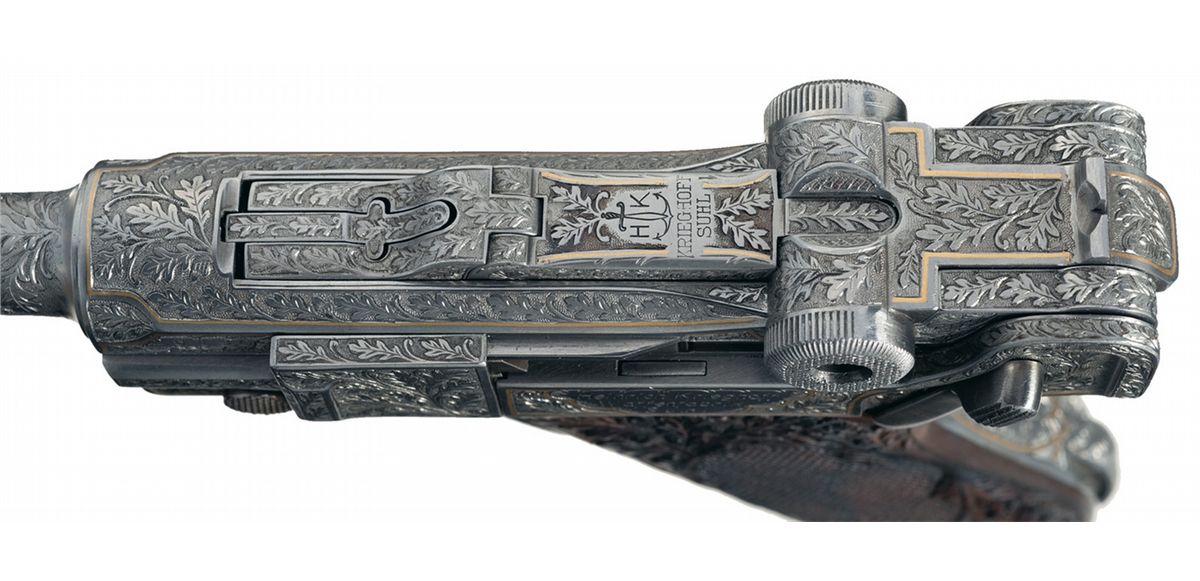 Exhibition Cased Quality Engraved Gold Inlaid Krieghoff Presentation ...