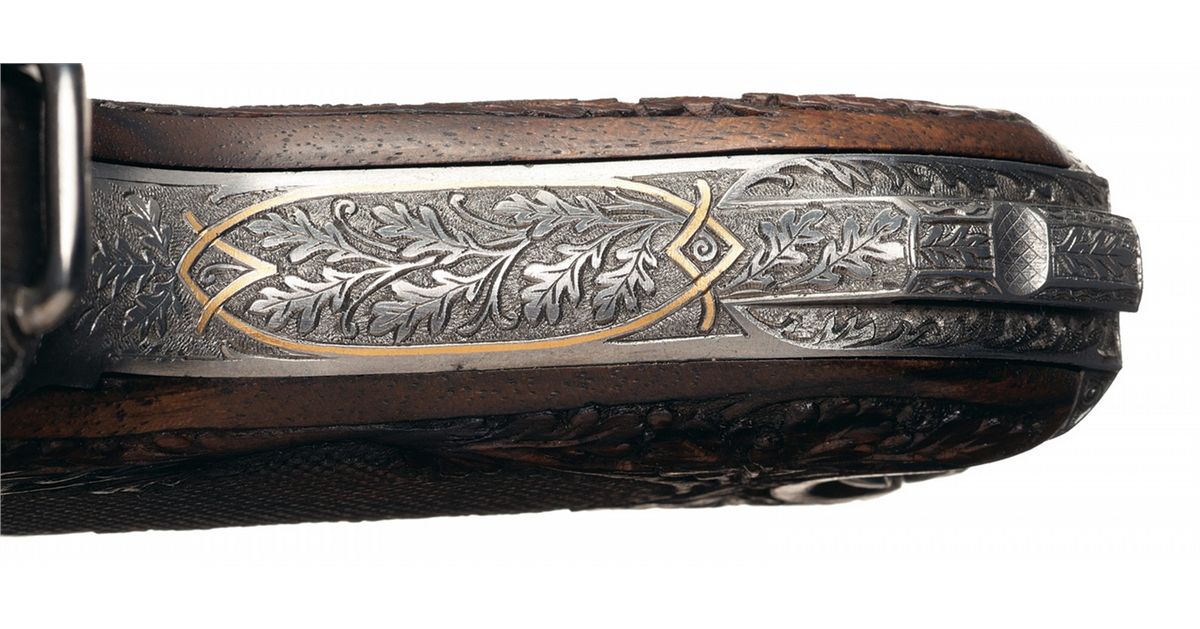 Exhibition Cased Quality Engraved Gold Inlaid Krieghoff Presentation ...