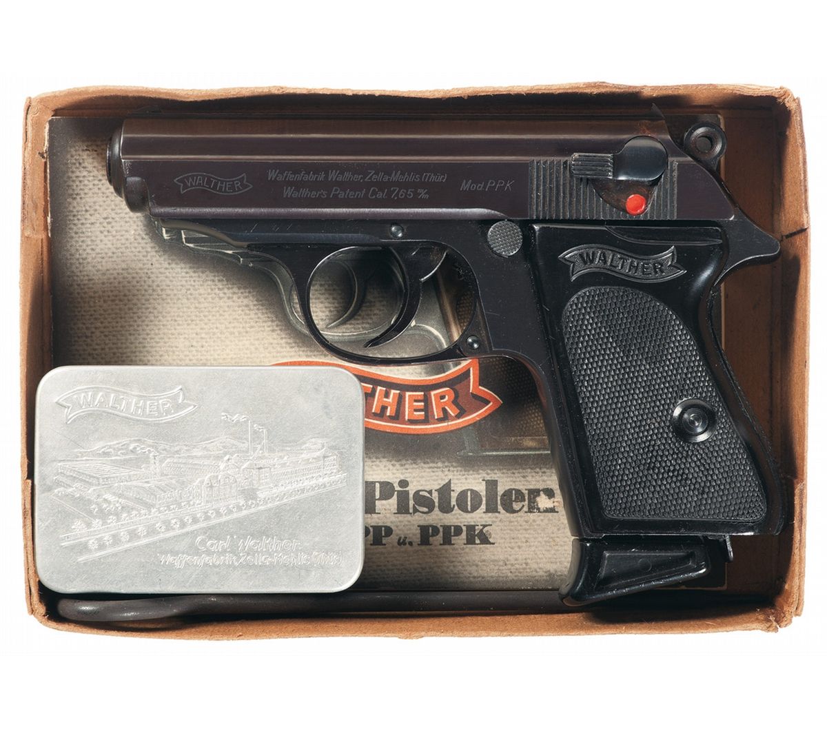 Exceptional Pre-War Walther PPK with PP Walther Box Manual and Accessories