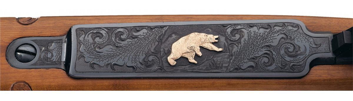 Factory Engraved and Gold Inlaid Weatherby Crown Grade Mark V Bolt ...