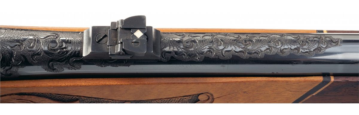 Factory Engraved and Gold Inlaid Weatherby Crown Grade Mark V Bolt ...