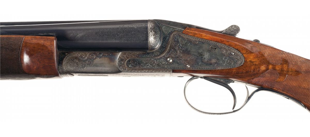 Scarce Engraved L.C. Smith Hunter Arms Monogram Grade Side Lock Double ...