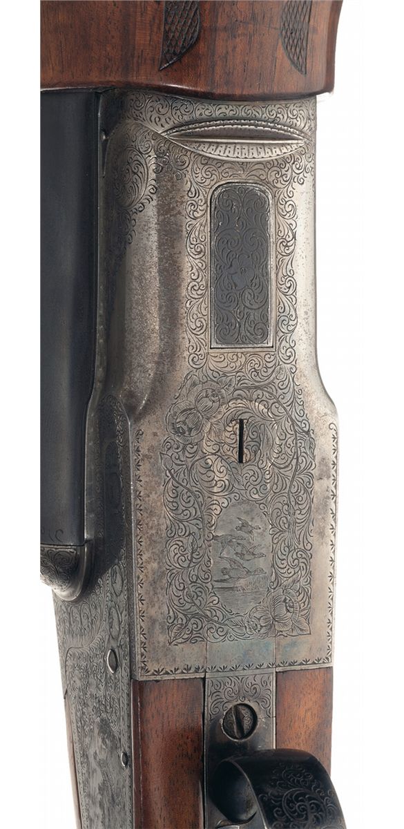 Scarce Engraved L.C. Smith Hunter Arms Monogram Grade Side Lock Double ...