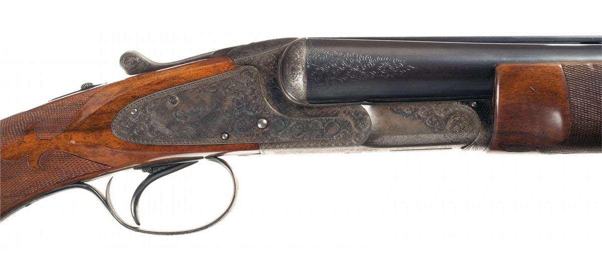Scarce Engraved L.C. Smith Hunter Arms Monogram Grade Side Lock Double ...