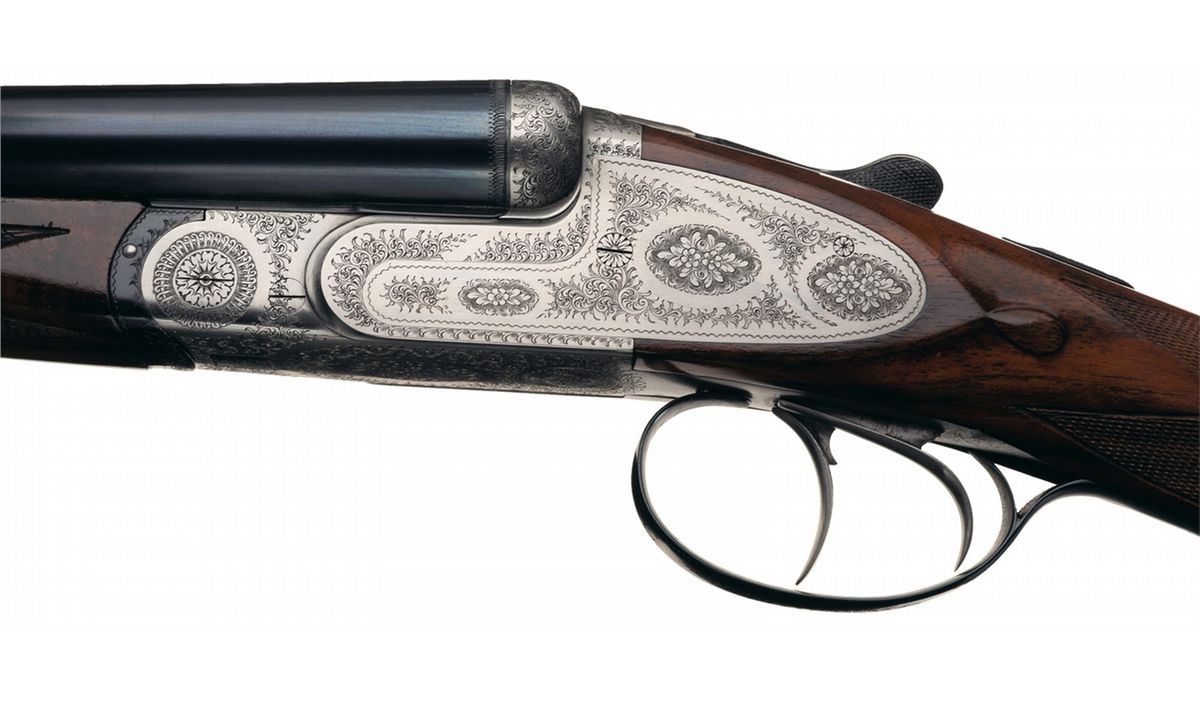 Engraved Libero Ferraglio Side by Side 20 Gauge Hammerless Shotgun with ...