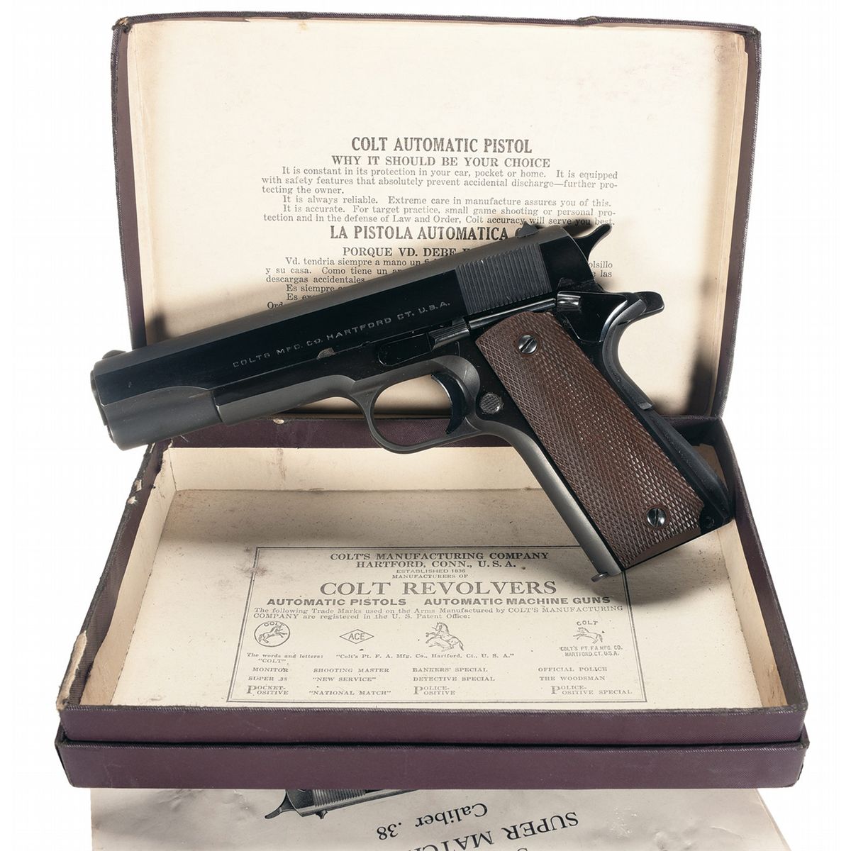 Excellent Early Post-War Colt Super Model 38 Semi-Automatic Pistol with ...