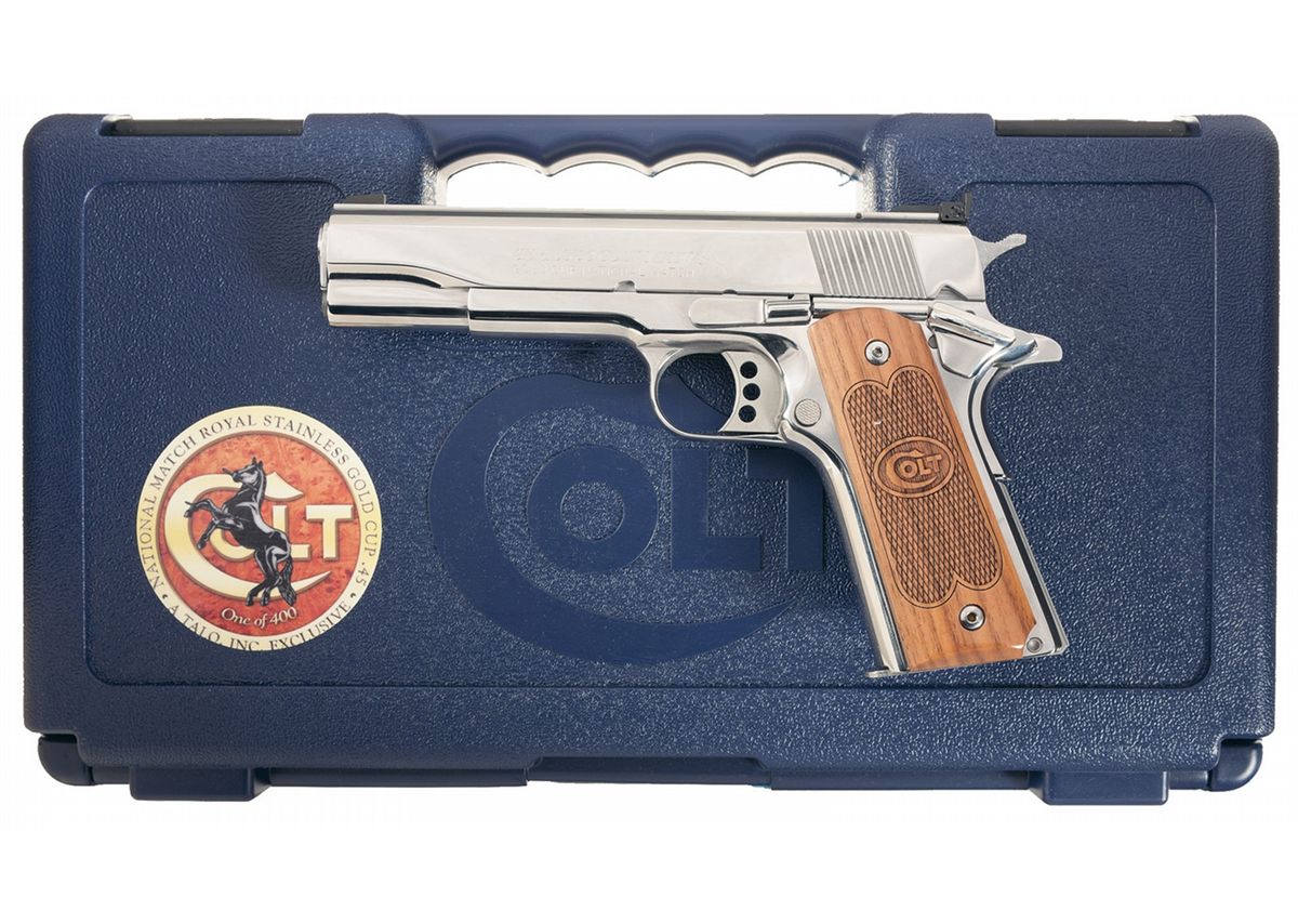 Colt National Match Royal Stainless Gold Cup Semi-Automatic Pistol with ...