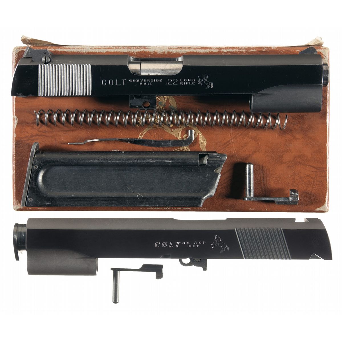 One Colt 1911 .22 Conversion Unit with Box and Colt .45 ACP Kit Parts