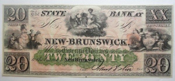 New Brunswick N J broken bank note nice CU
