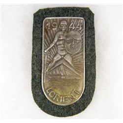 GERMAN NAZI LORIENT SHIELD W/ GREEN WOOL BACKING