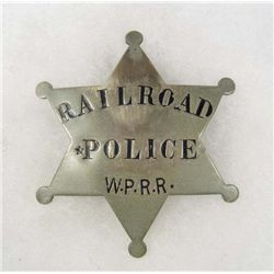 OLD WEST WESTERN PACIFIC RAILROAD WPRR POLICE LAW BADGE