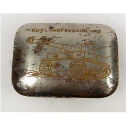 GERMAN NAZI SS PANZER DIVISION "HITLER YUGEND" METAL BOX W/ ENGRAVINGS