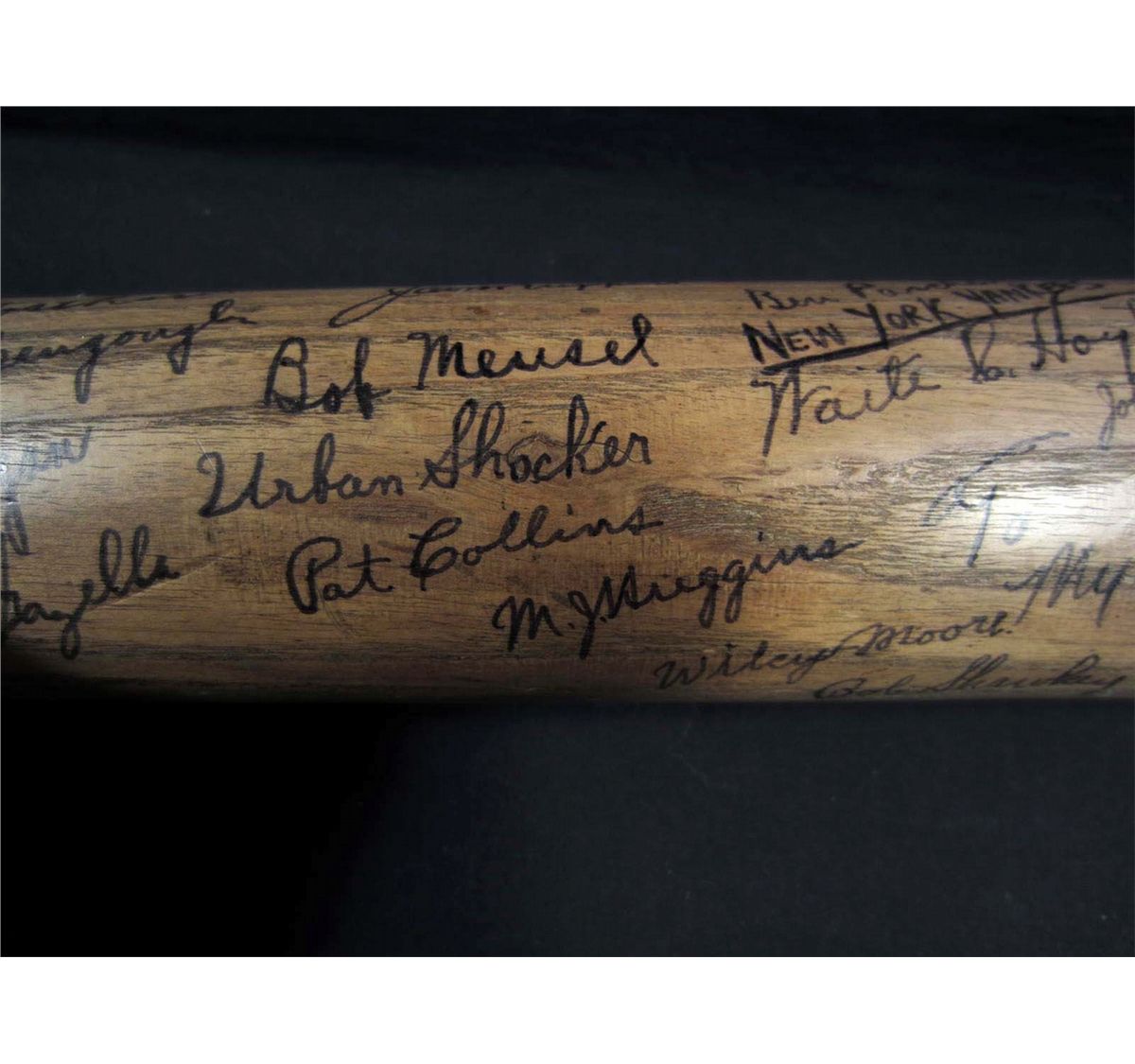 BABE RUTH SIGNED BASEBALL BAT ALONG W/ APPROX. 40 ADDITIONAL SIGNATURES