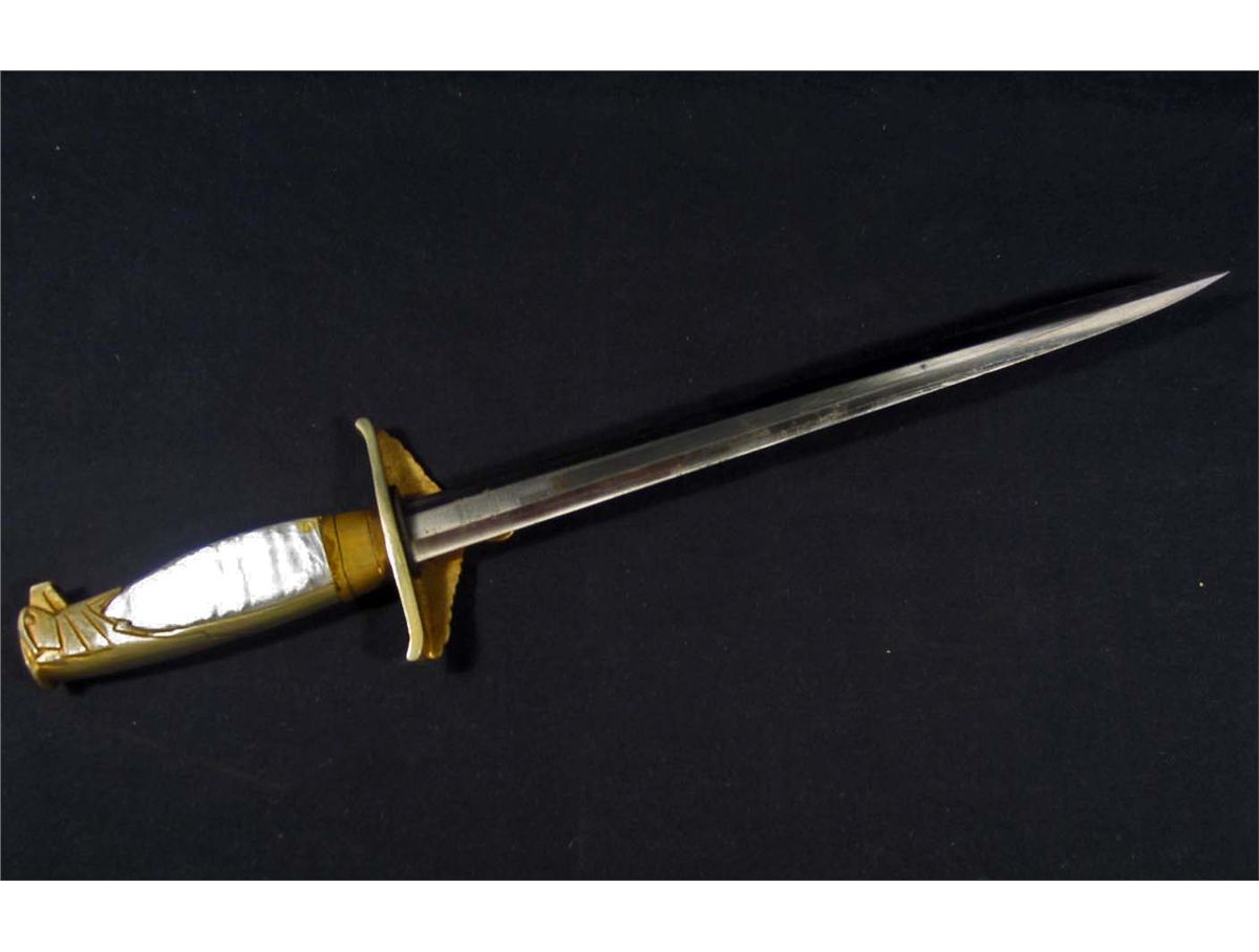 RARE GERMAN NAZI GOLD DIPLOMATIC OFFICERS DAGGER W/ SCABBARD
