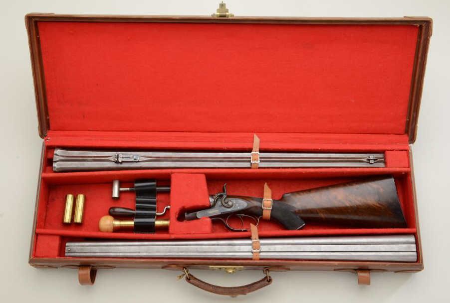 Ultra-rare F. W. Freund, maker, Cheyenne, Wyoming marked double rifle ...