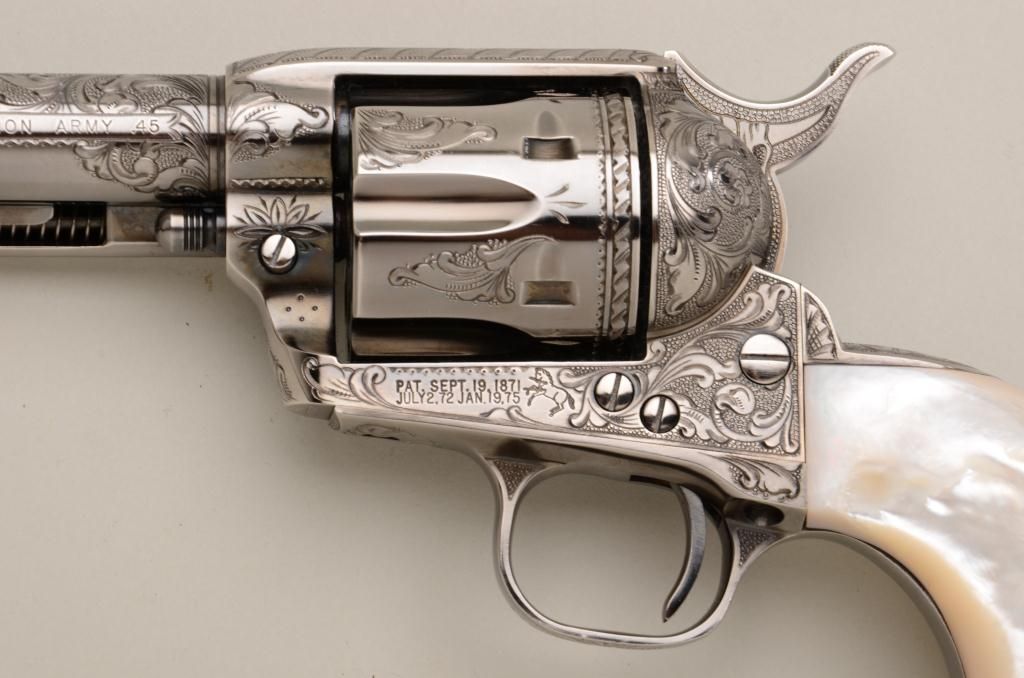 John J. Adams, Sr. engraved Colt SAA revolver, .45 cal., 5-1/2” barrel ...