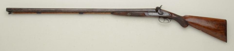 J. N. Scott, St. Louis signed double barrel percussion shotgun, 12 ...