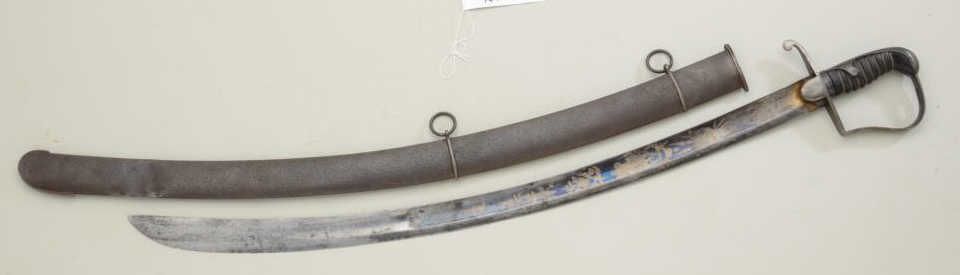 British heavy Calvary sword, circa early 19th century, showing blue and ...