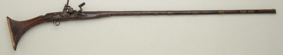 Arabian style flintlock, circa 19th century, plain steel mounts, heavy ...