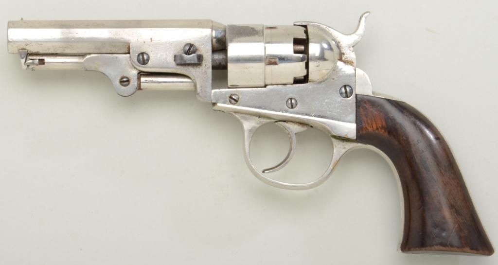 Cooper Navy Pocket Model DA percussion revolver, .36 cal., 4” octagon ...