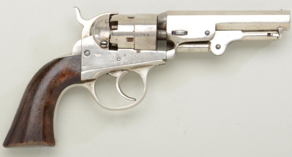 Cooper Navy Pocket Model DA percussion revolver, .36 cal., 4” octagon ...