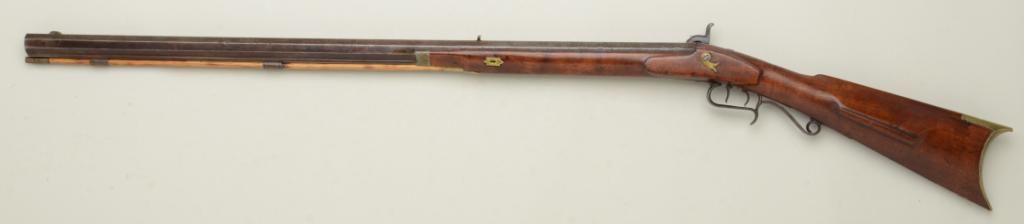 Half stocked percussion plains type antique rifle, .41 cal., 34” heavy ...