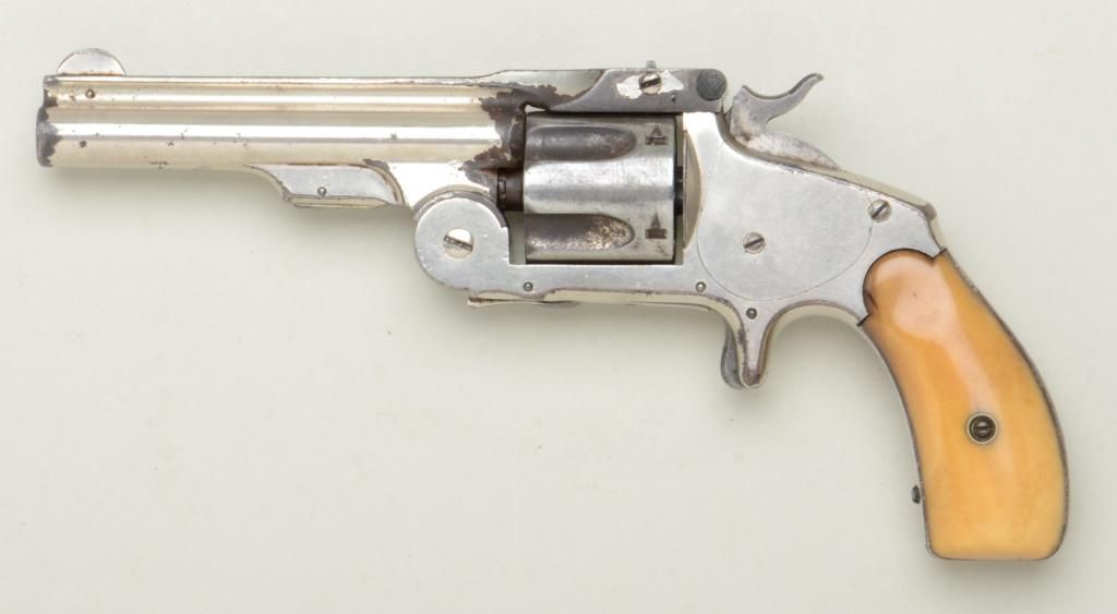 Smith & Wesson .38 cal. single action baby Russian revolver, nickel ...