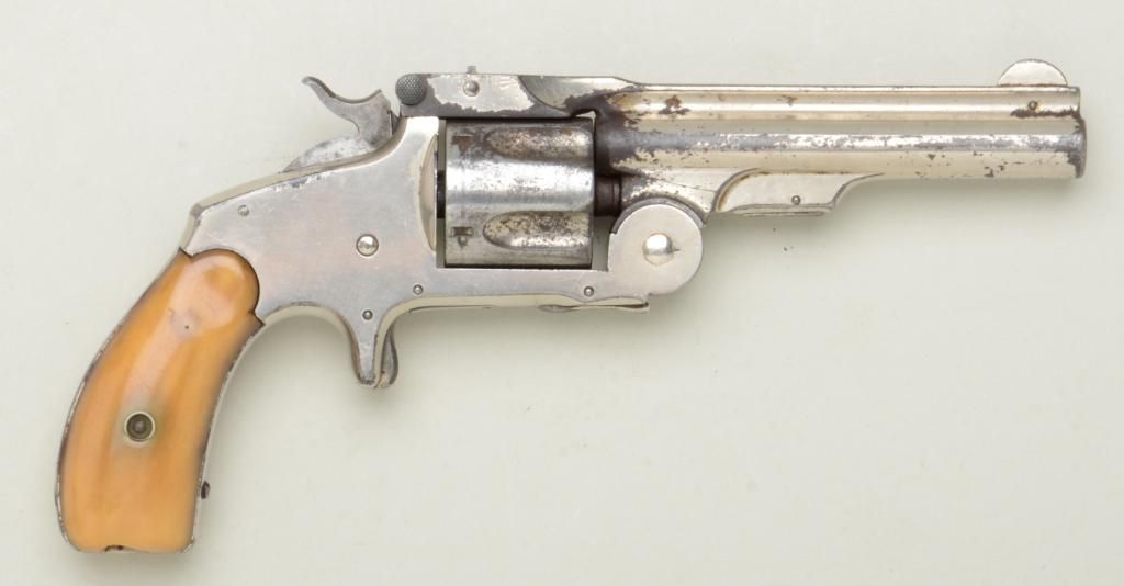 Smith & Wesson .38 cal. single action baby Russian revolver, nickel ...