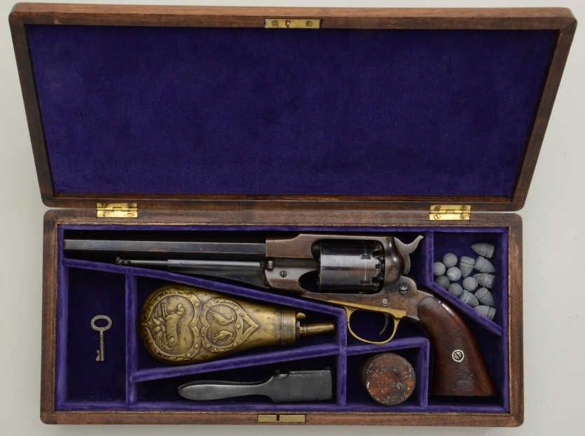 Remington New Model 1858 Army percussion revolver, .44 cal., 8” octagon ...
