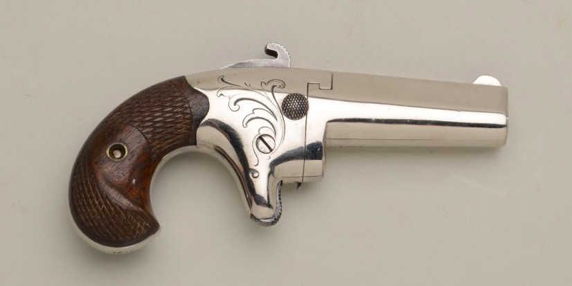 Colt Number 2 derringer .41 cal. rimfire nickel plated, wood grips ...