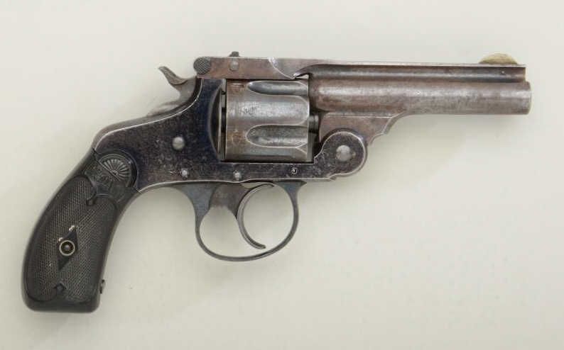 Scarce Marlin Model 1887 DA .38 cal. revolver, blue finish, hard rubber ...