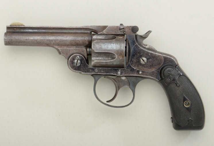 Scarce Marlin Model 1887 DA .38 cal. revolver, blue finish, hard rubber ...