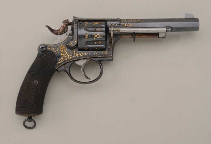High art decorated Royal European revolver on Gasser design, 11 mm cal ...