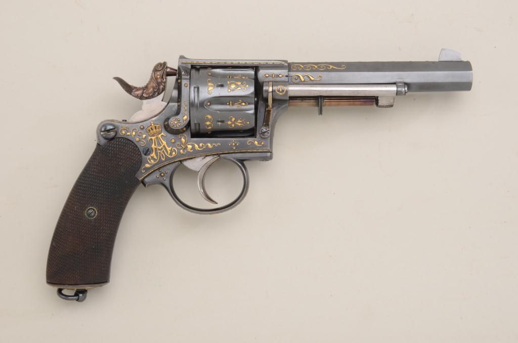 High art decorated Royal European revolver on Gasser design, 11 mm cal ...
