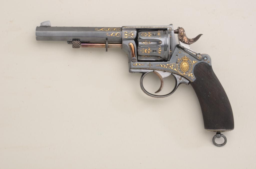 High art decorated Royal European revolver on Gasser design, 11 mm cal ...