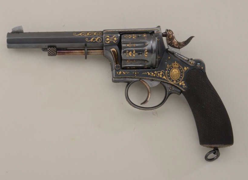 High art decorated Royal European revolver on Gasser design, 11 mm cal ...
