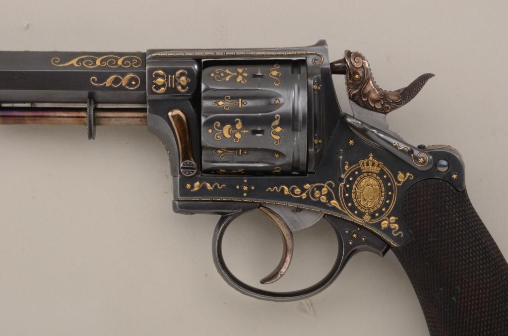 High art decorated Royal European revolver on Gasser design, 11 mm cal ...