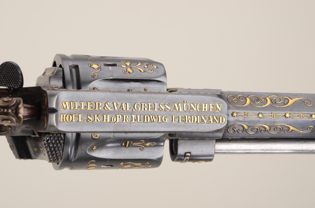 High art decorated Royal European revolver on Gasser design, 11 mm cal ...