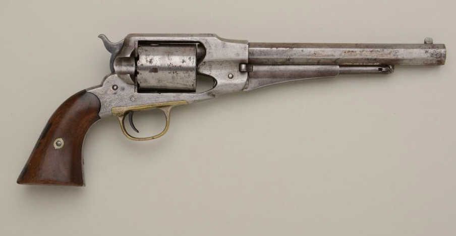 Remington 1858 New Model showing Rollin-White conversion to .46 rimfire ...